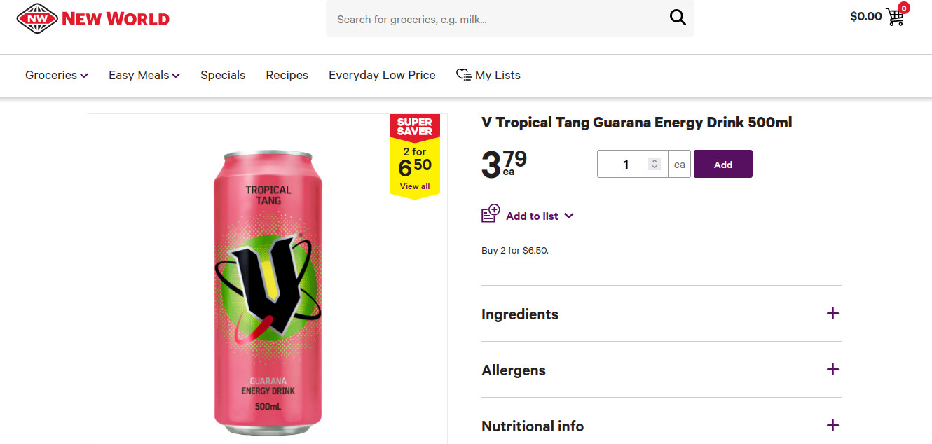 V - Tropical Tang - @sh1teater NZ snack reviews